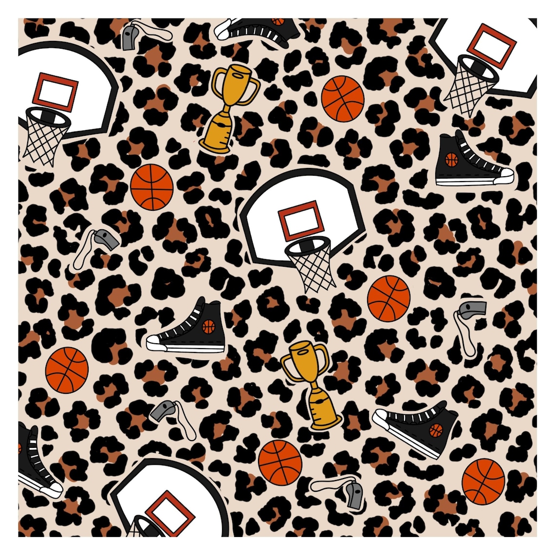 Leopard Basketball Pattern | Sublimation Design Download | Digital ...