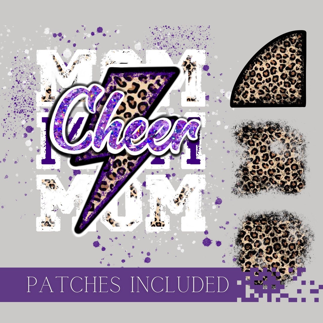 Cheer Mom Purple PNG, Cheerleading, Mom, Leopard Sublimation Design ...
