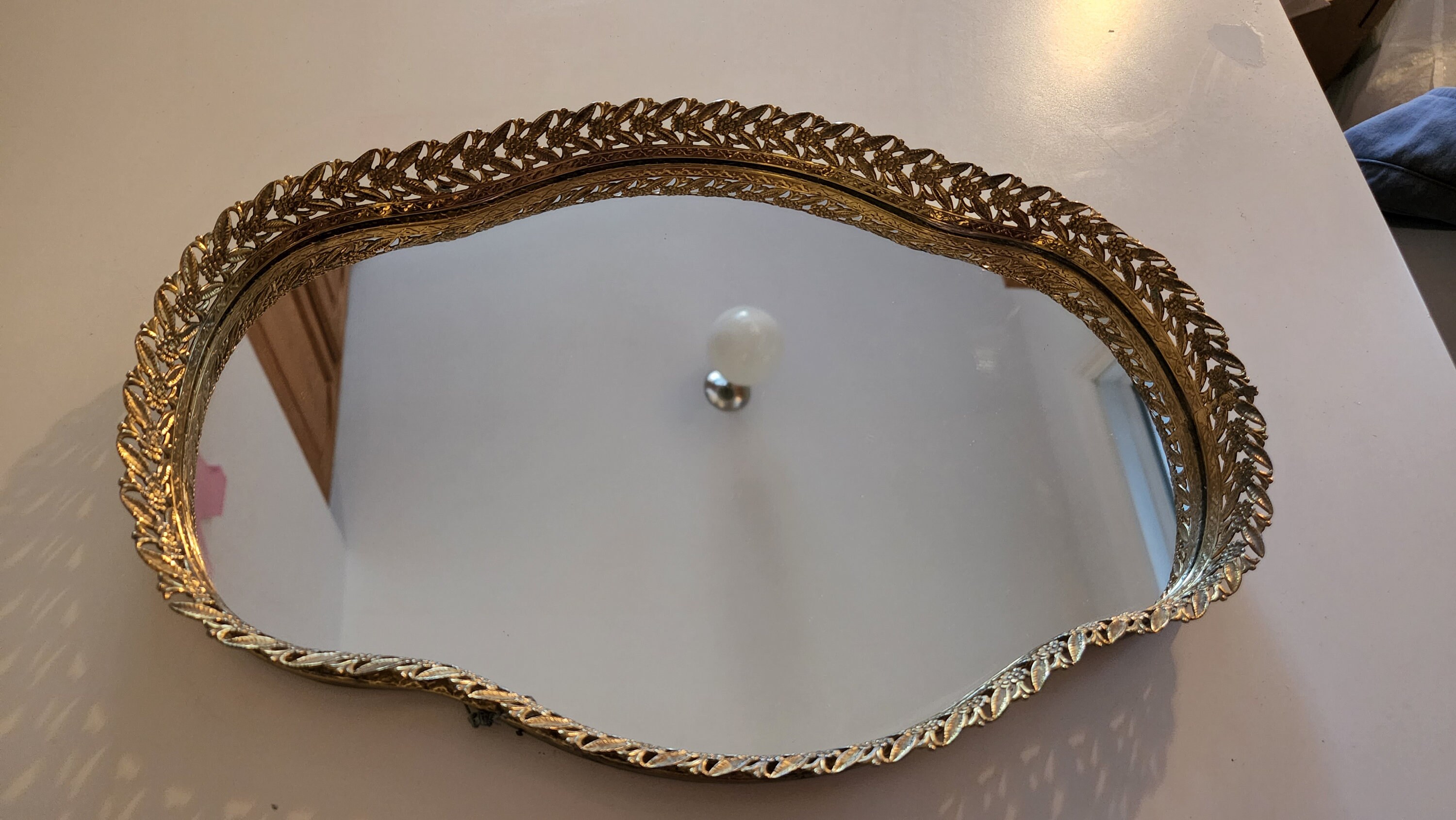 1970s Mirror Tray (vintage Ornate Gold Brass Design) - Etsy