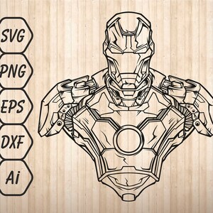 MARVEL Iron Man Svg, Png, Dxf, Eps, Ai Files for Cutting. Ironman ...