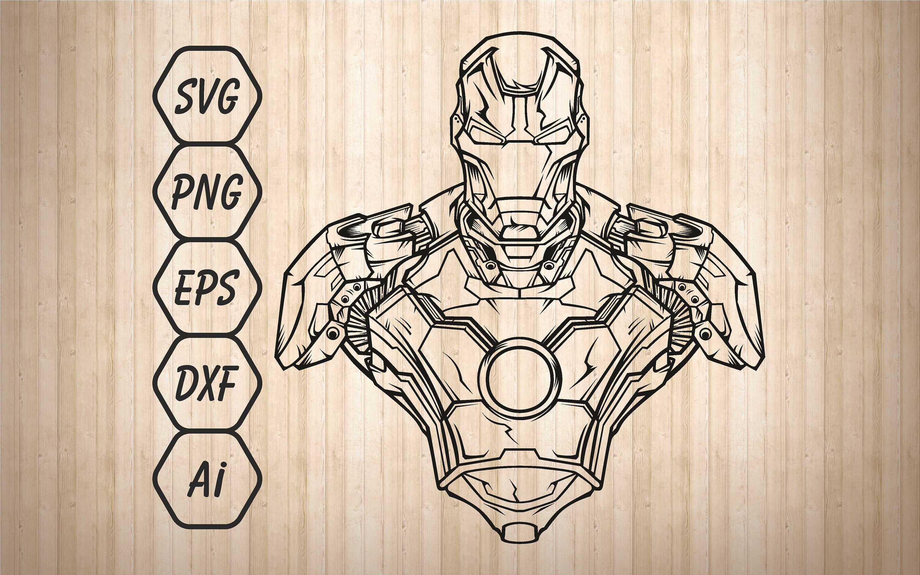 MARVEL Iron Man Svg, Png, Dxf, Eps, Ai Files for Cutting. Ironman ...