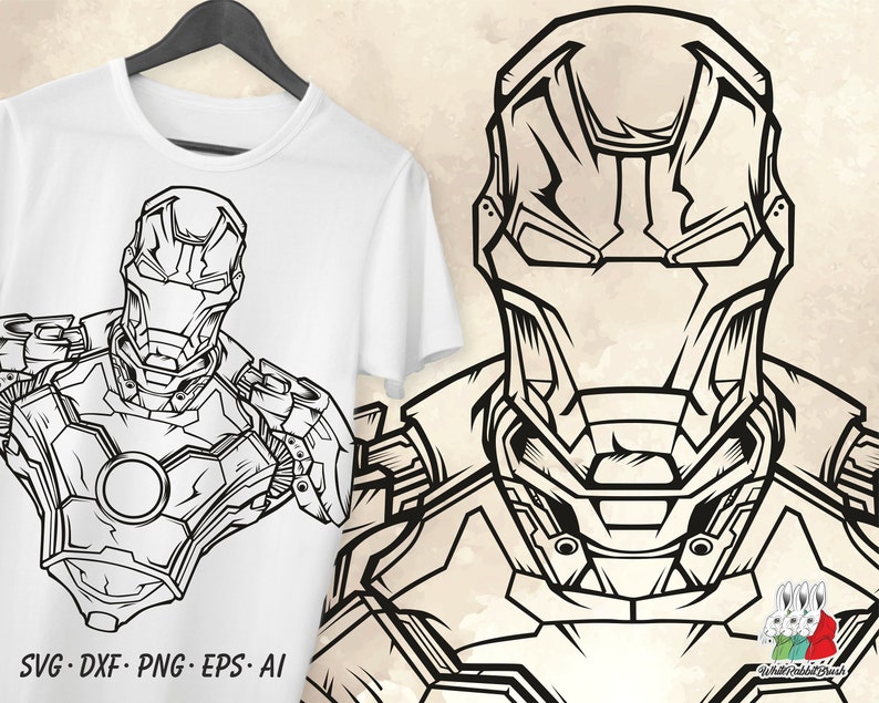 MARVEL Iron Man Svg, Png, Dxf, Eps, Ai Files for Cutting. Ironman ...