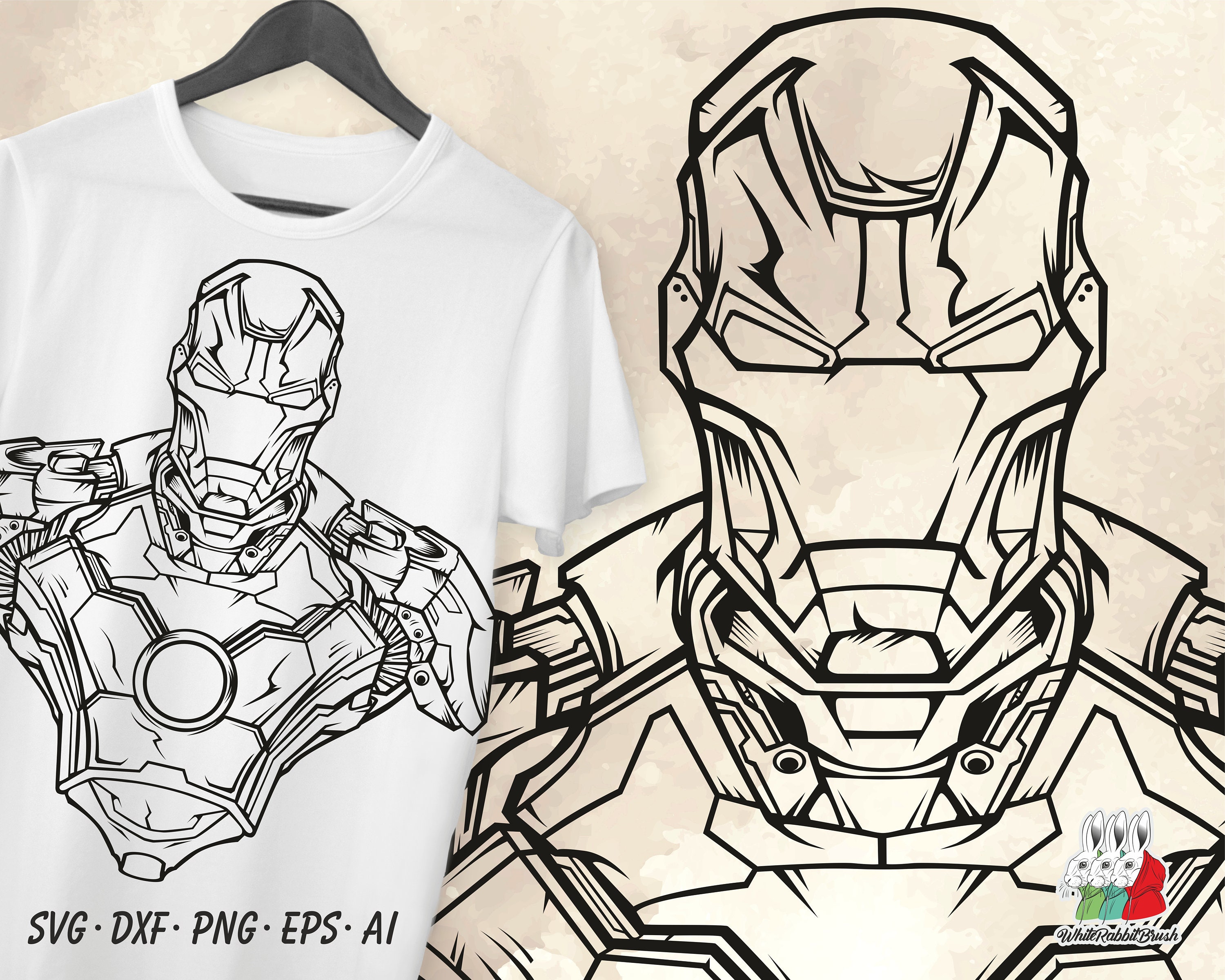 MARVEL Iron Man Svg, Png, Dxf, Eps, Ai Files for Cutting. Ironman ...