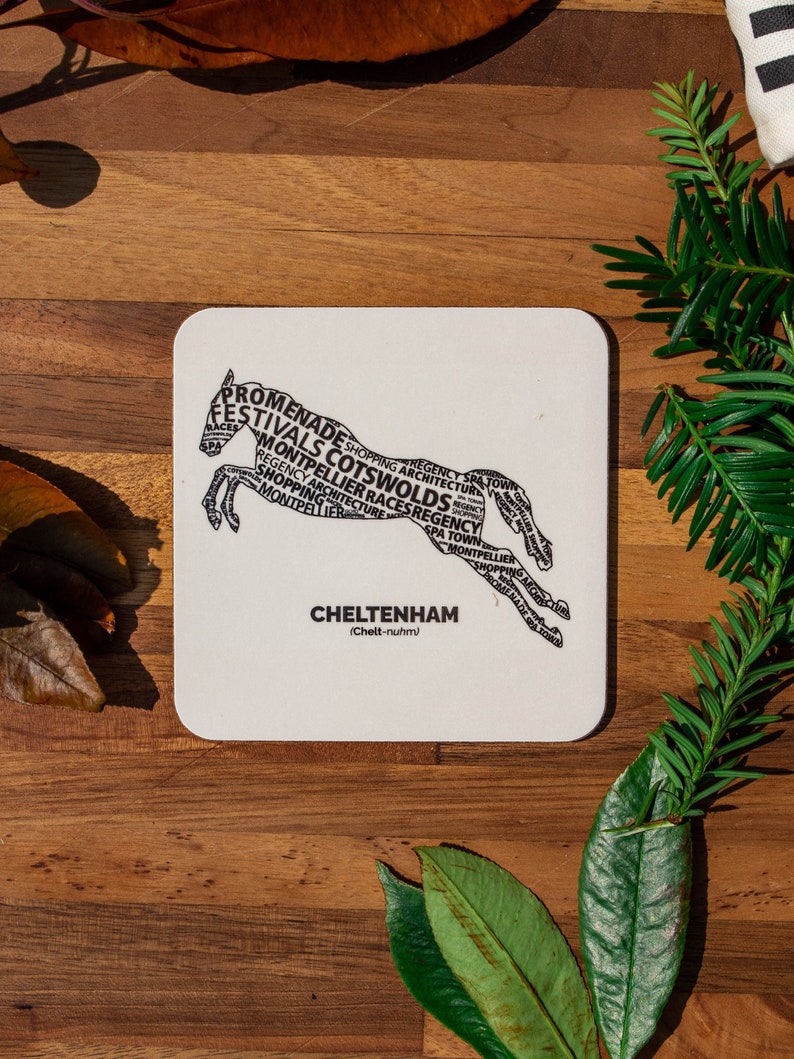 Melamine Cork Backed Coaster With Horse Outline and Cheltenham Related ...