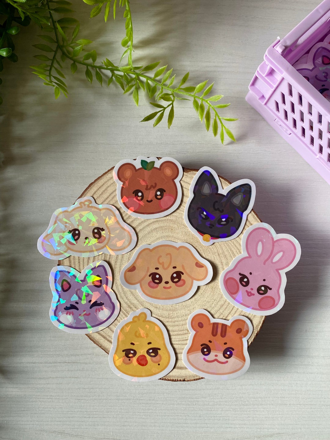 Holographic Aniteez-inspired Stickers | K-pop Character Stickers for ...