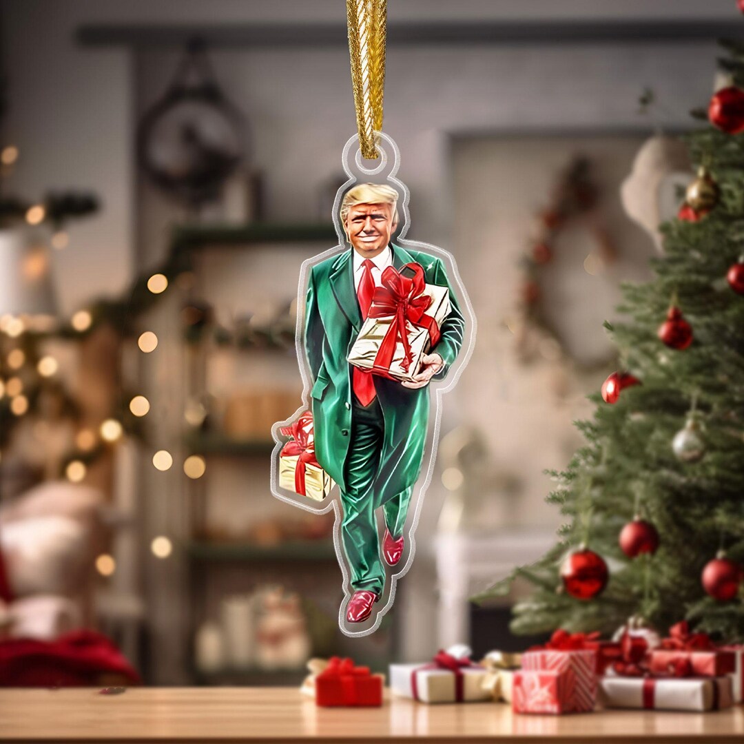 Funny Trump Ornament, Christmas Trump Viral Acrylic Ornament, MAGA ...