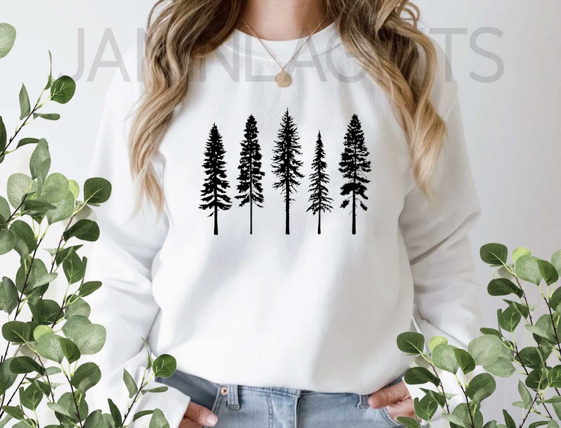 Pine Tree Sweatshirt, Evergreen Trees, Travel Sweatshirt, Camping Shirt ... Pine Tree Sweatshirt, Evergreen Trees, Travel Sweatshirt, Camping Shirt ...