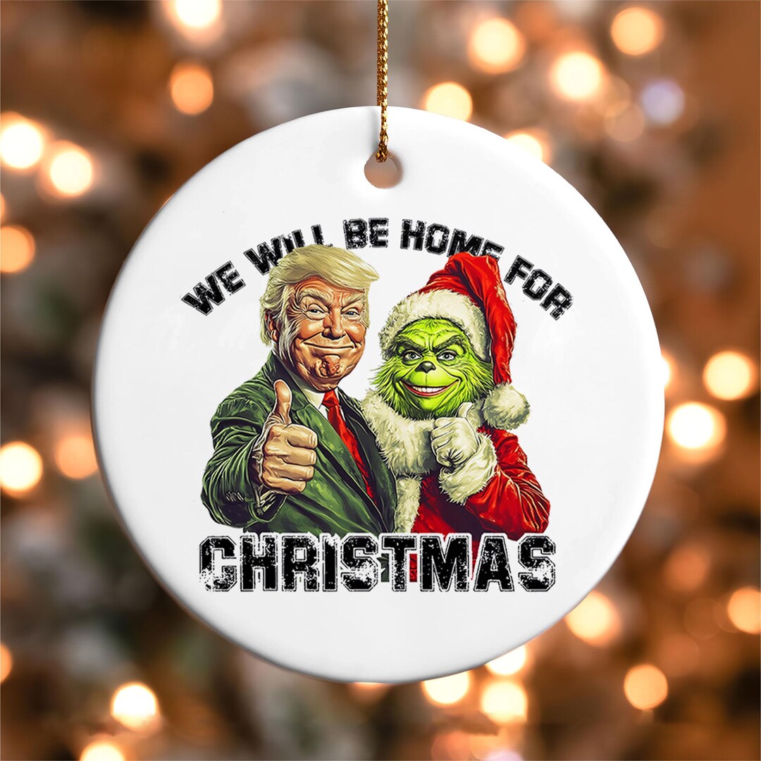Funny Trump Grinch Ornament, Trump Christmas Ceramic Ornament, MAGA ...