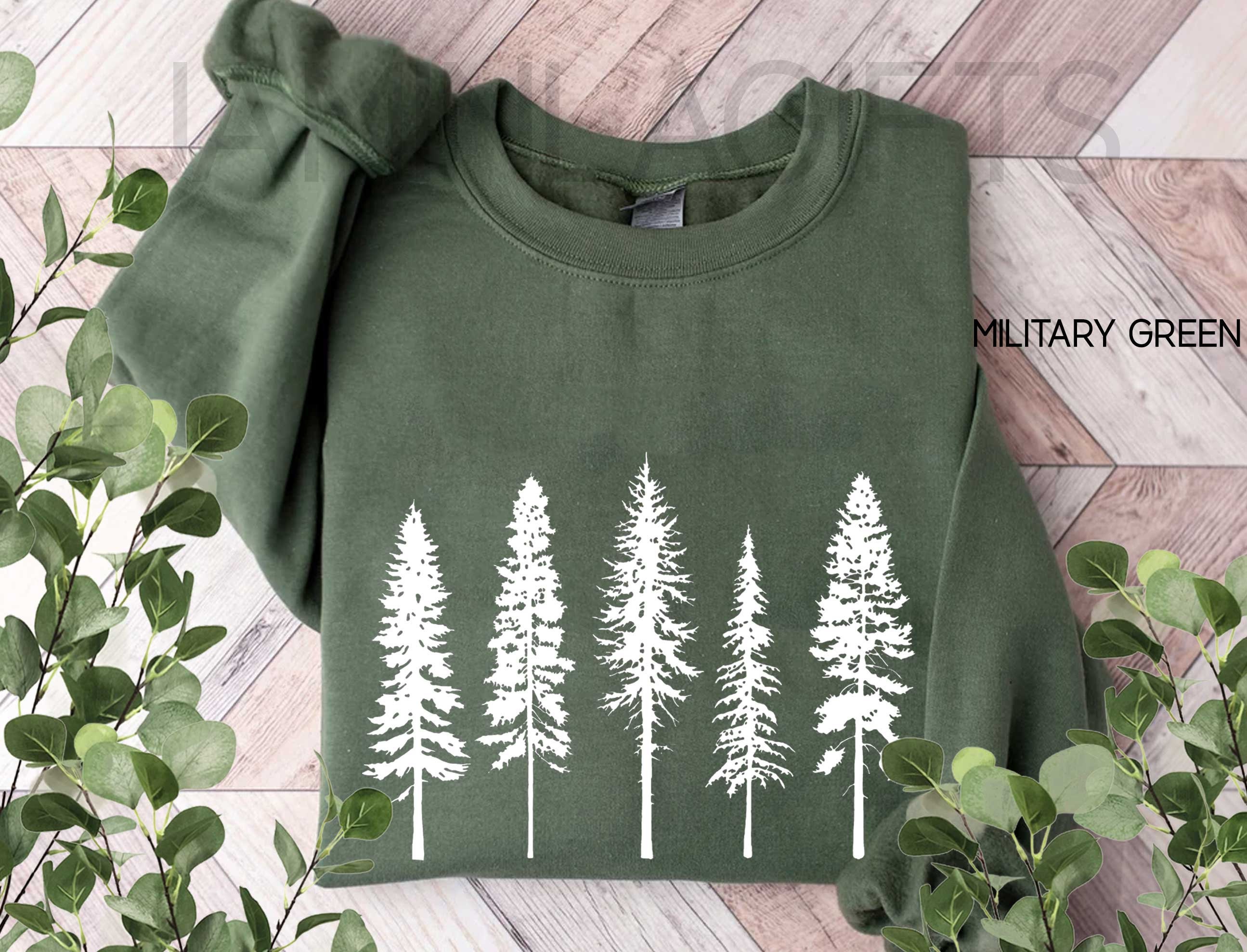 Pine Tree Sweatshirt, Evergreen Trees, Travel Sweatshirt, Camping Shirt ... Pine Tree Sweatshirt, Evergreen Trees, Travel Sweatshirt, Camping Shirt ...