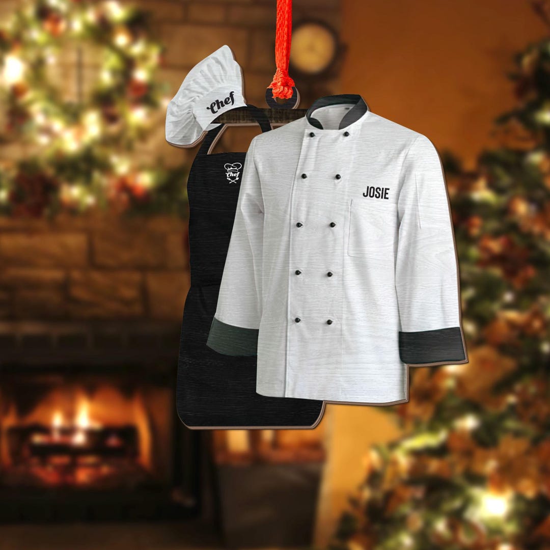 Personalized Chef Uniform Christmas Ornament, Custom Name Chef Ornament ...