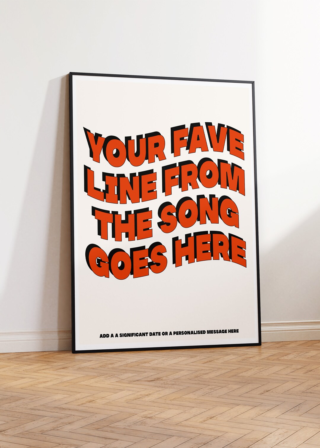 Custom Song Lyric Print / Music Poster / A5 A4 A3 A2 A1 / Typographic ...