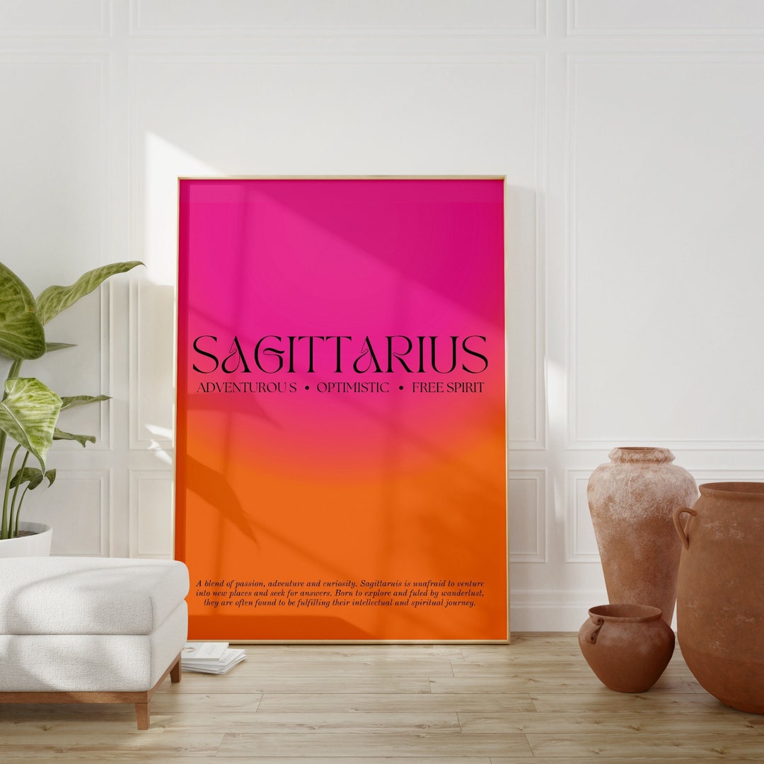 Sagittarius Print Zodiac Poster Sagittarius Gift Star Sign - Etsy