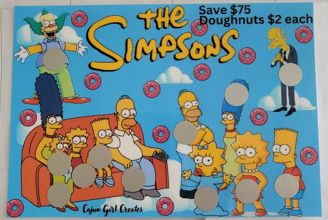 The Simpsons Low Income Scratch and Save Challenge - Etsy