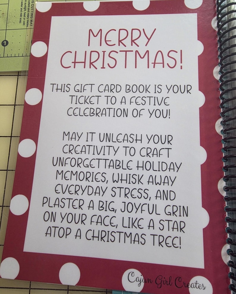 Christmas Gift Card Book - Etsy