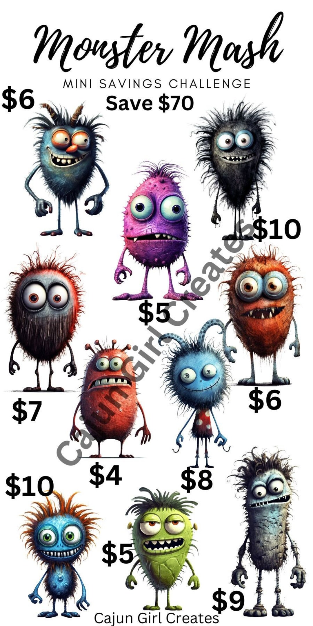 Monster Mash Saving Challenge - Etsy