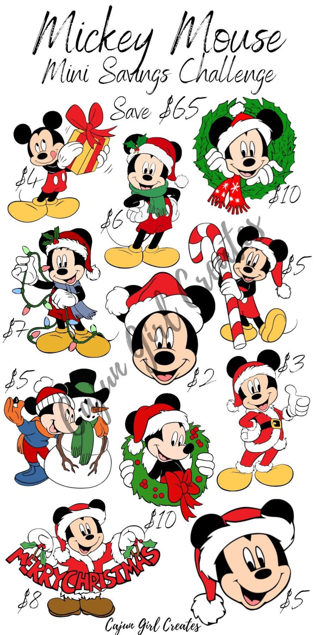 Mini Christmas Mickey Savings Challenge - Etsy