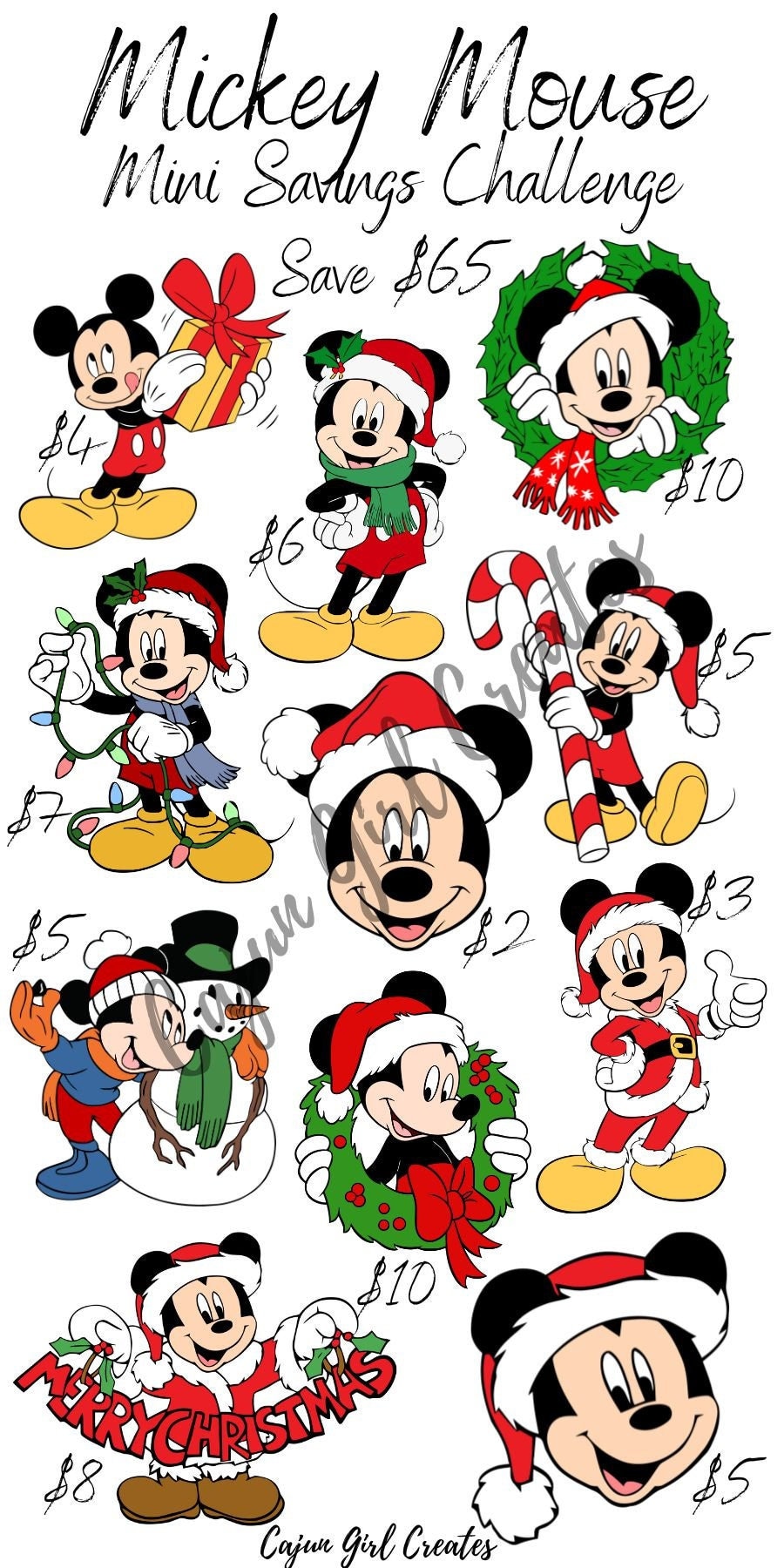Mini Christmas Mickey Savings Challenge - Etsy