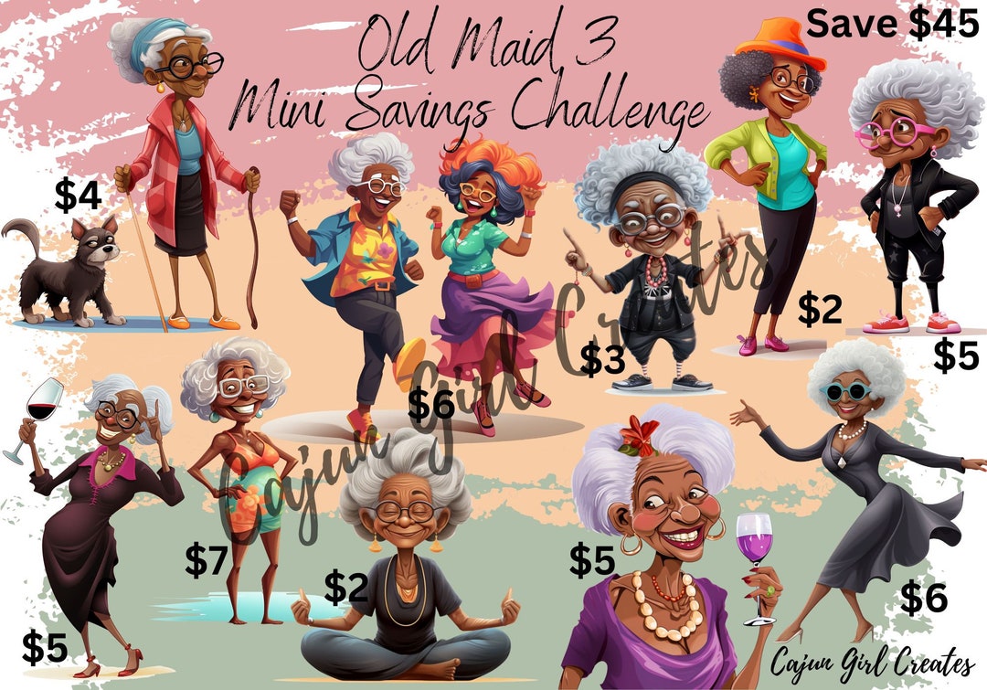 PHYSICAL/MAIL OUT Old Maids Mini Savings Challenge #3 - Etsy