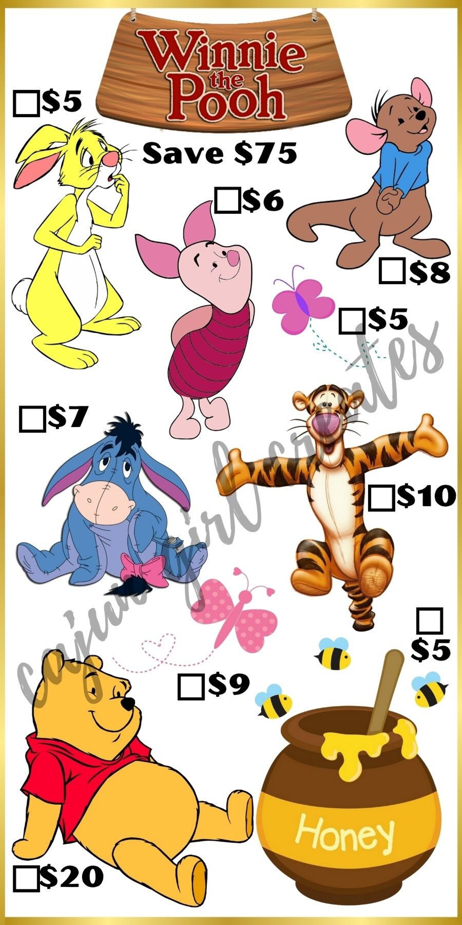 The Pooh Savings Challenge - Etsy