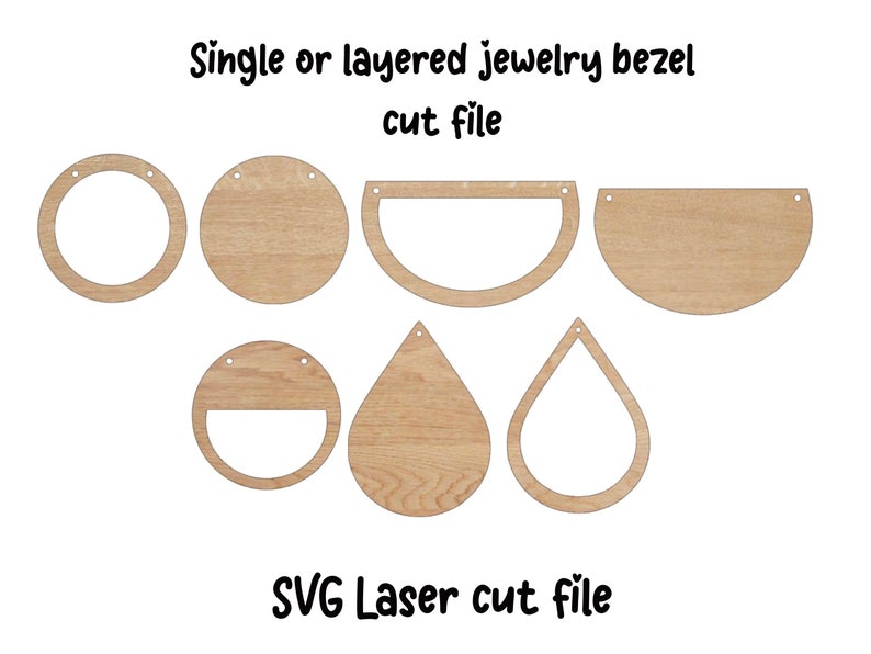 Wood Necklace Bezel Laser Cut File, Bezel Svg, Tear Drop, Laser Cut ...