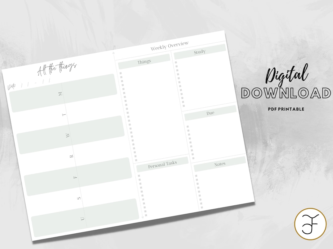 College Weekly Planner, Printable Weekly Planner, PDF Printable ...