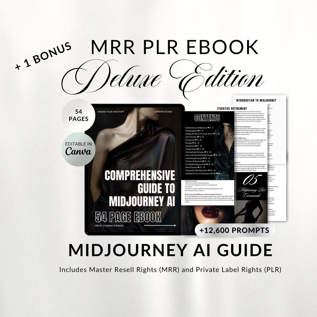 MRR Plr Midjourney AI Guide Ebook, Mrr Plr Chat Gpt Mastery Book, Mrr ...