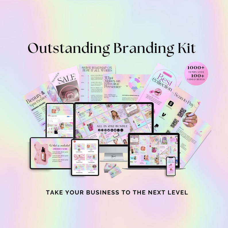 Pastel Brand Kit 1000 Templates, Pink Branding Kit 1000 Templates ...