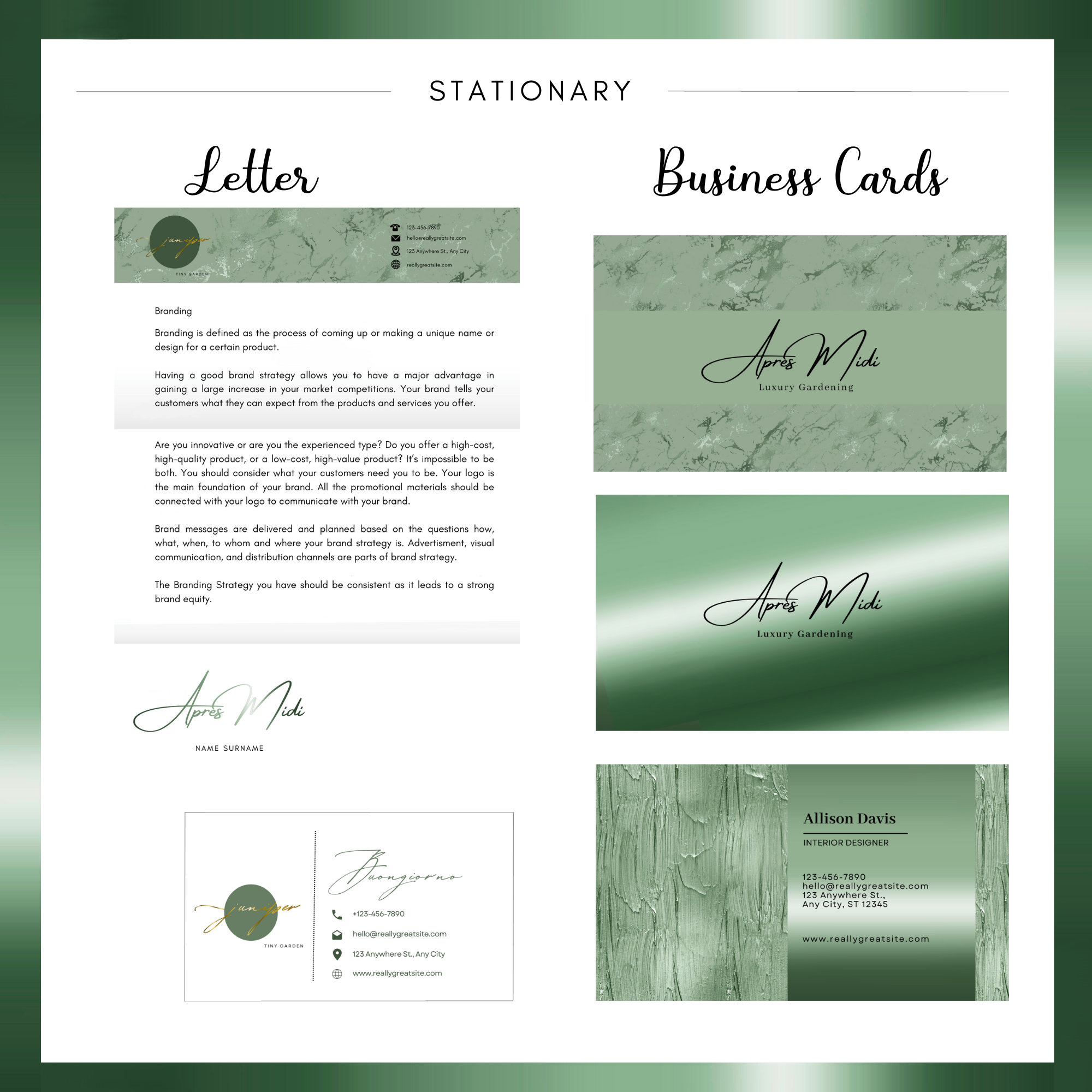 Canva Branding Kit Green Sage, Green Branding Kit, Sage Canva Template ...
