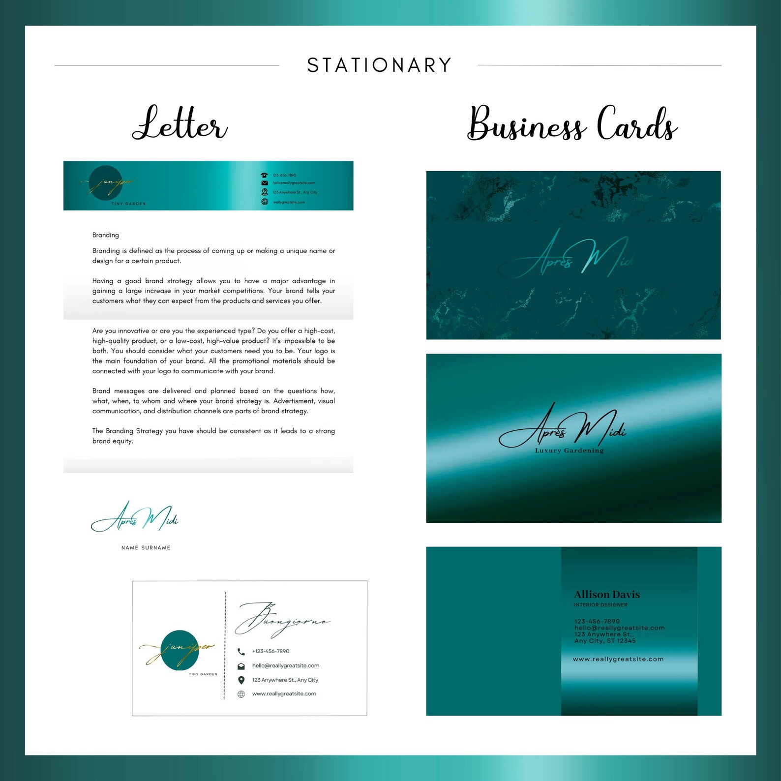 Green Brand Kit, Branding Kit Canva, Green Brand Template, Business ...
