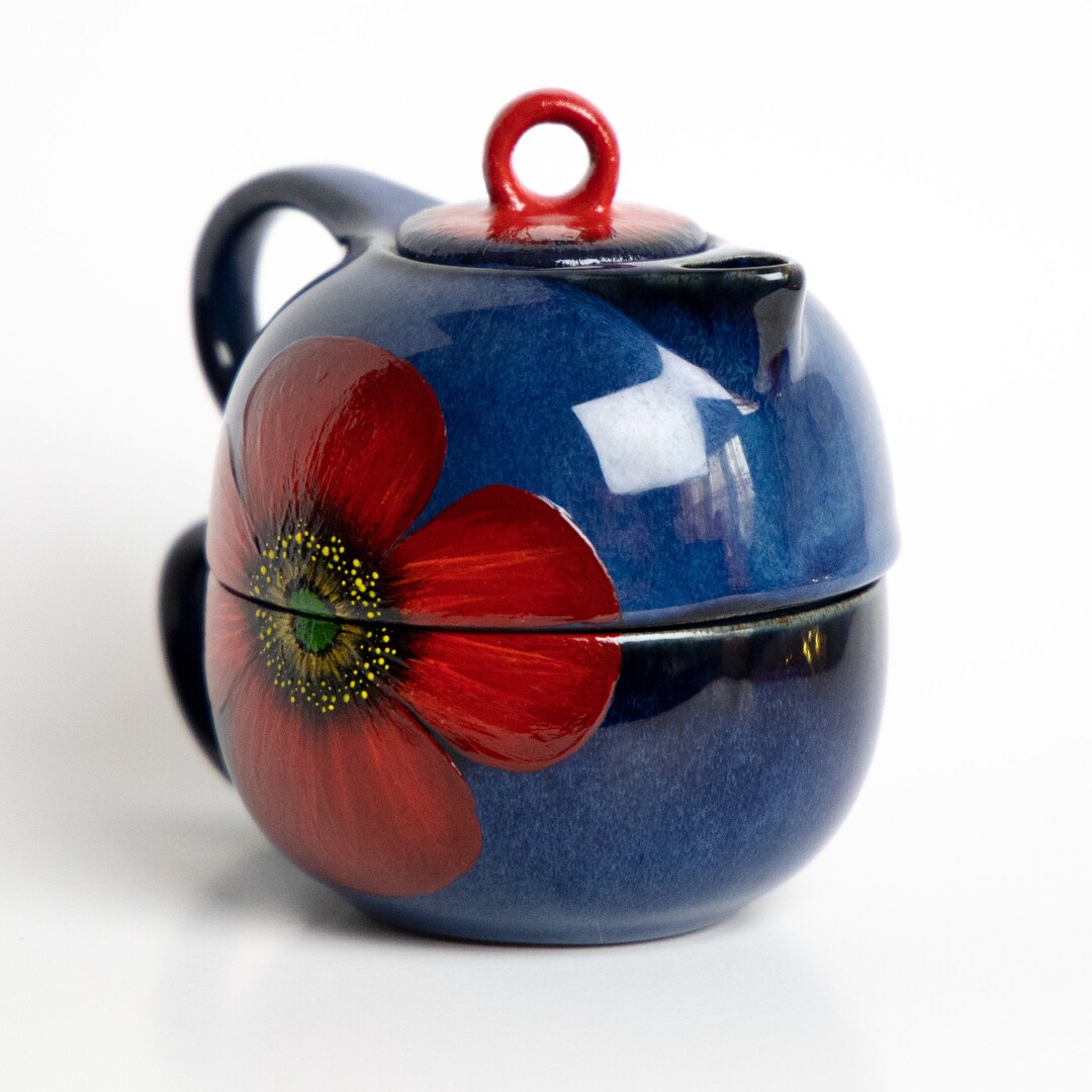 St. Valentine's Day, Poppies, Tea Set. Teapot and Cup, Cherished Gift ...