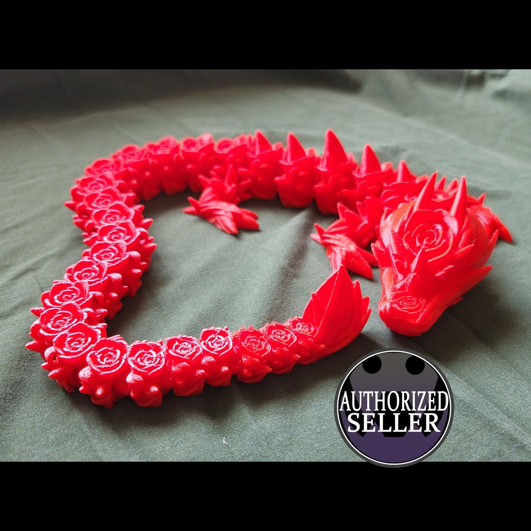 21" Articulating Rose Dragon, Fidget Toy, Wiggle Pet, Articulated Toy ...