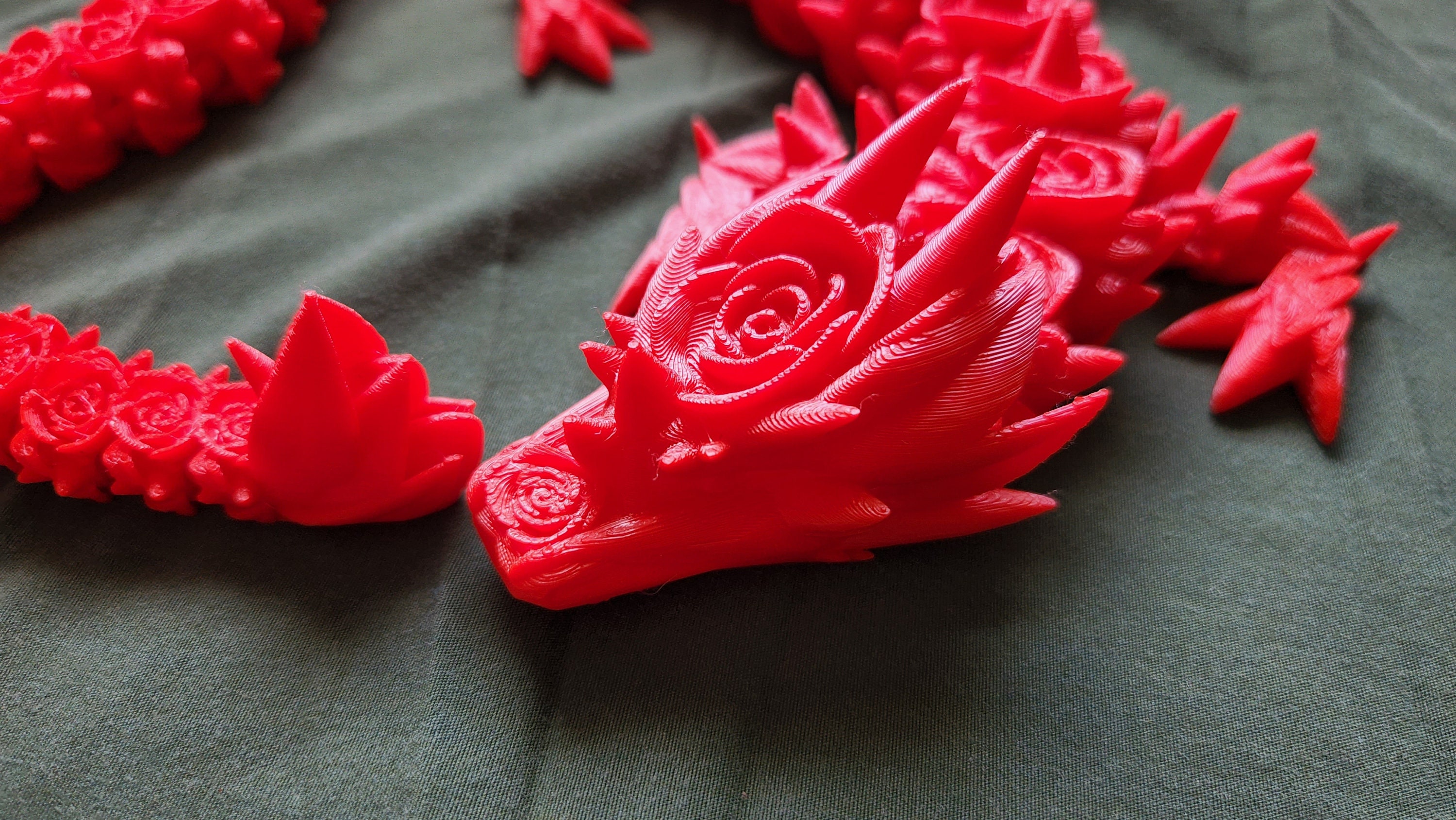 21" Articulating Rose Dragon, Fidget Toy, Wiggle Pet, Articulated Toy ...
