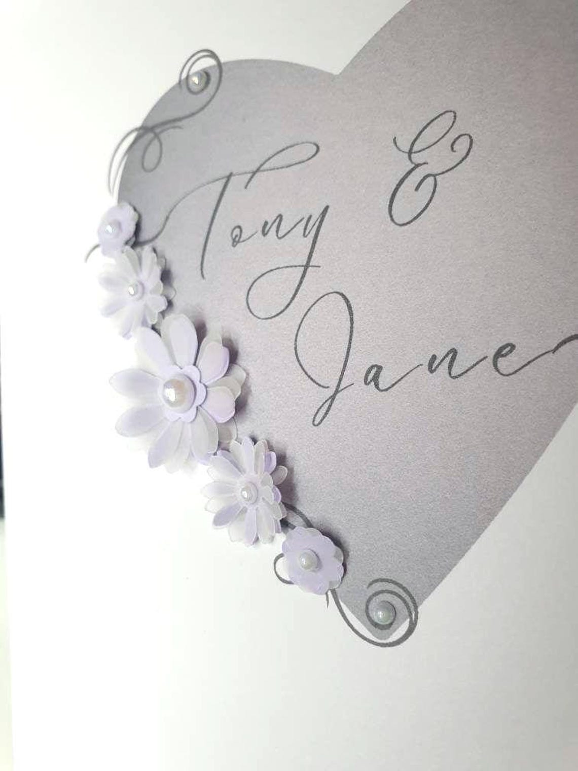 Personalised Names Wedding Card, Wedding Day Card, Wedding Card, Heart ...