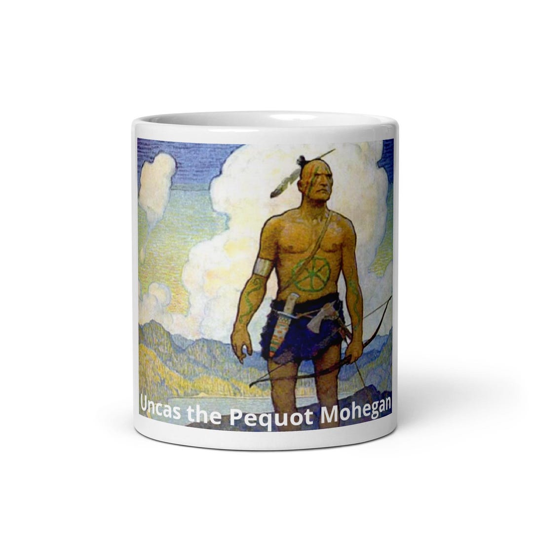 Colonial New England Coffee Mugs Uncas - the Pequot Mohegan - Etsy