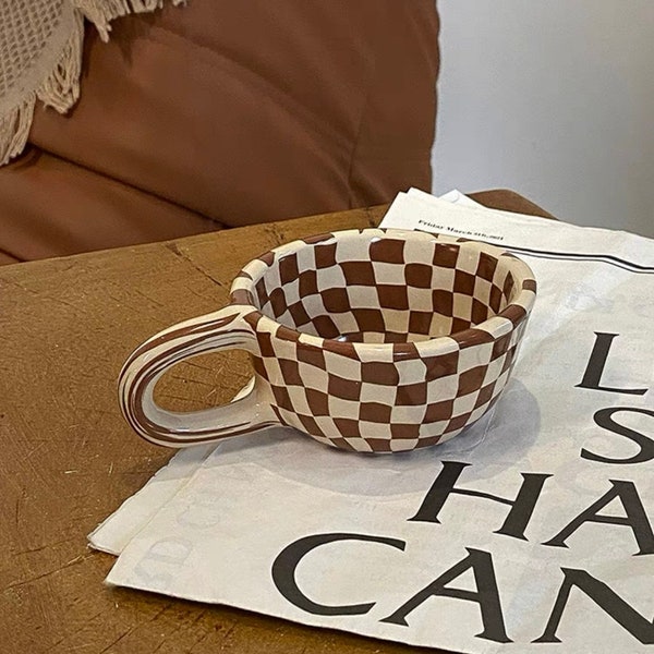 Checkered Mugs - Etsy
