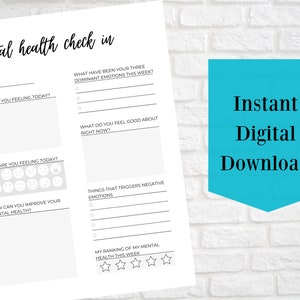 Printable Mental Health Check In - Etsy