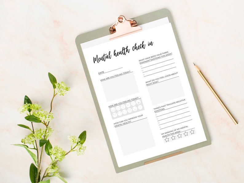 Printable Mental Health Check In - Etsy