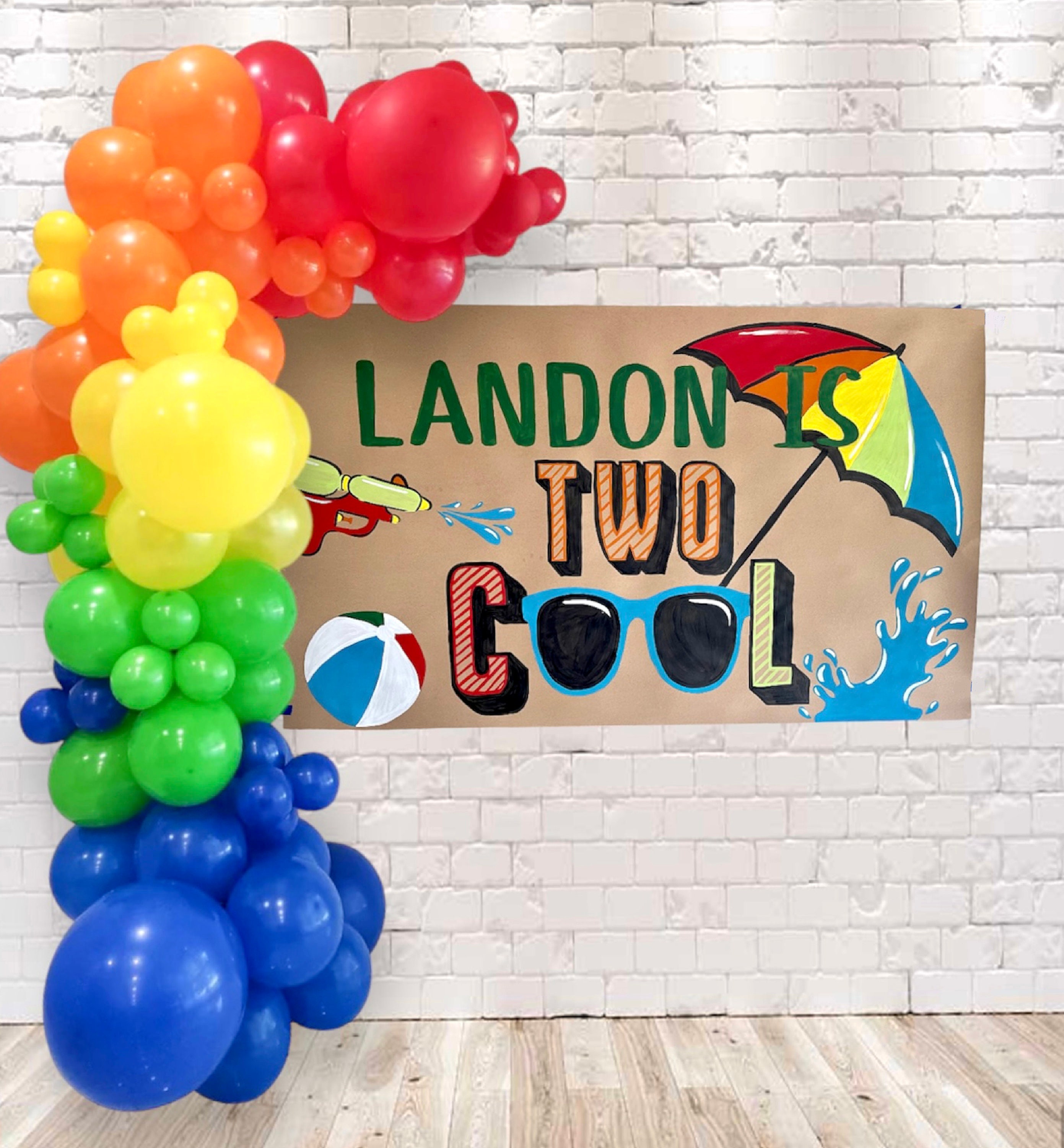 Painted Banner, Birthday Banner, Hand Painted Banner, Kraft Banner, Two ...