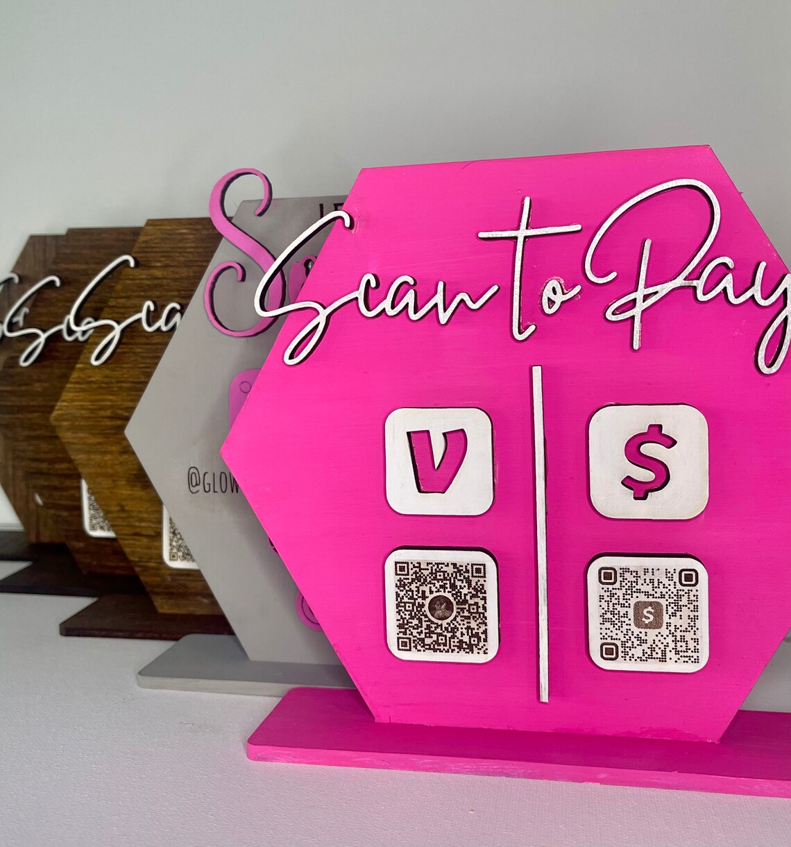 Scannable QR Code Sign Social Media Bar Code Sign Pay - Etsy