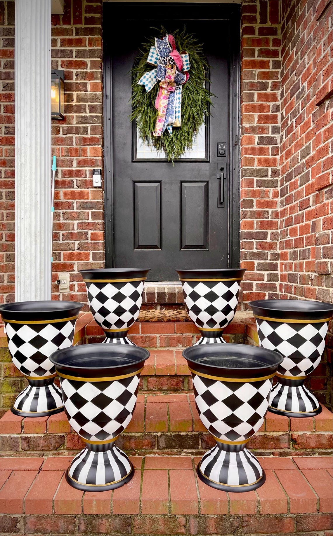 MC Inspired Outdoor Hand Painted Urn Planter - Etsy