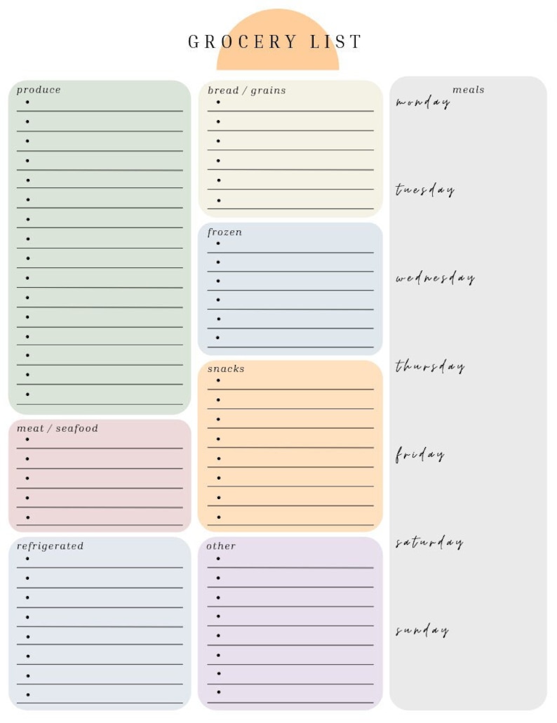 Grocery List / Weekly Meal Planner Notepad - Etsy