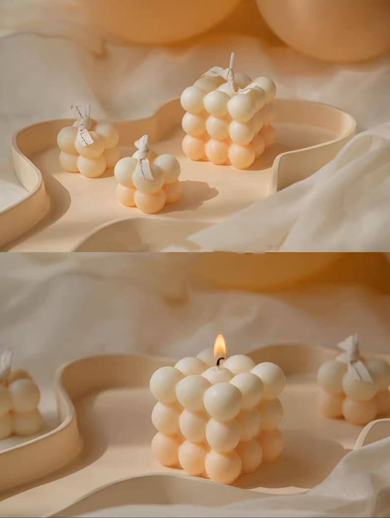 Luxury Home Decor Scented Bubble Cube Candle - Etsy