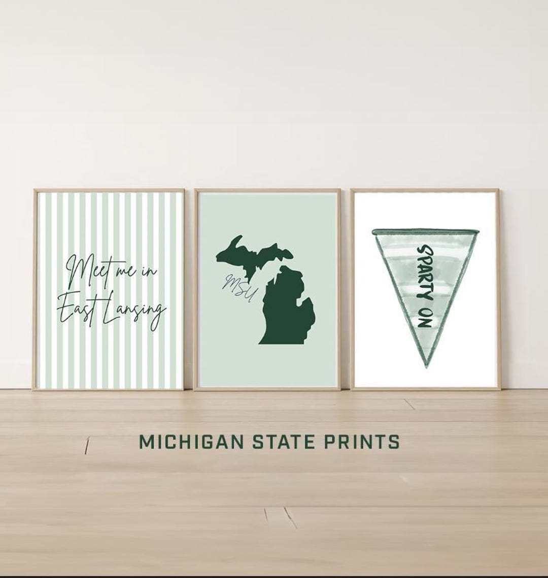 Michigan State Prints / Michigan State Custom Digital College Prints ...