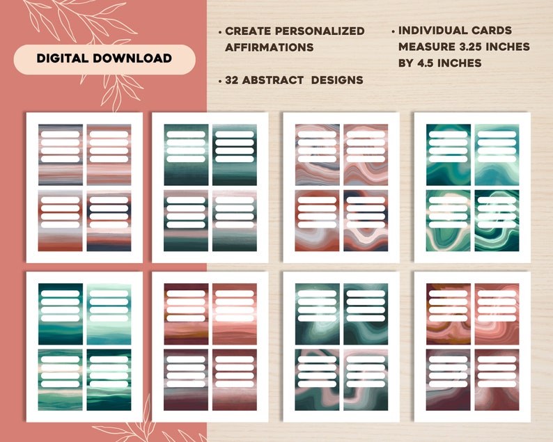 32 Printable Blank Affirmation Cards | Positive, Gratitude, Confidence ...