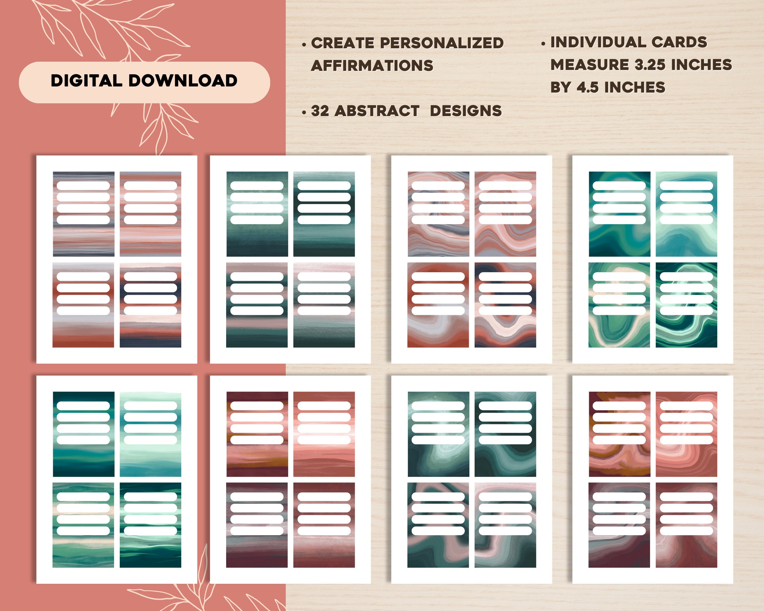 32 Printable Blank Affirmation Cards | Positive, Gratitude, Confidence ...