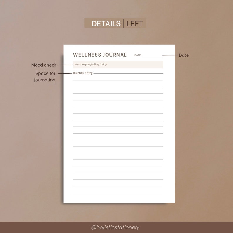 Daily Wellness Journal | A5, Printable Journal, Wellness Journal ...
