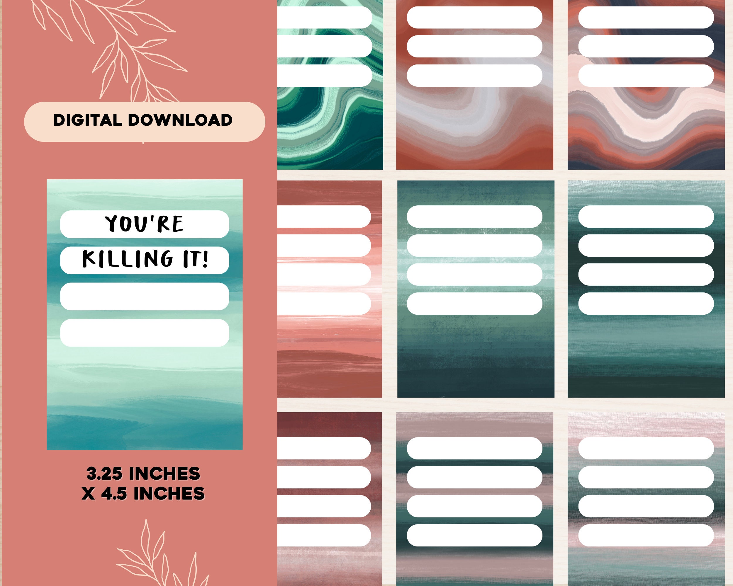 32 Printable Blank Affirmation Cards | Positive, Gratitude, Confidence ...