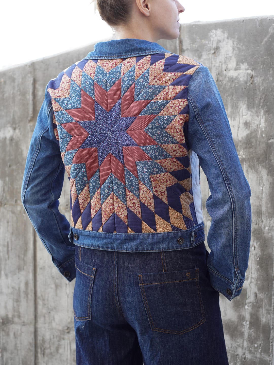 Vintage Texas Star Quilt Coat Jacket With Denim - Etsy