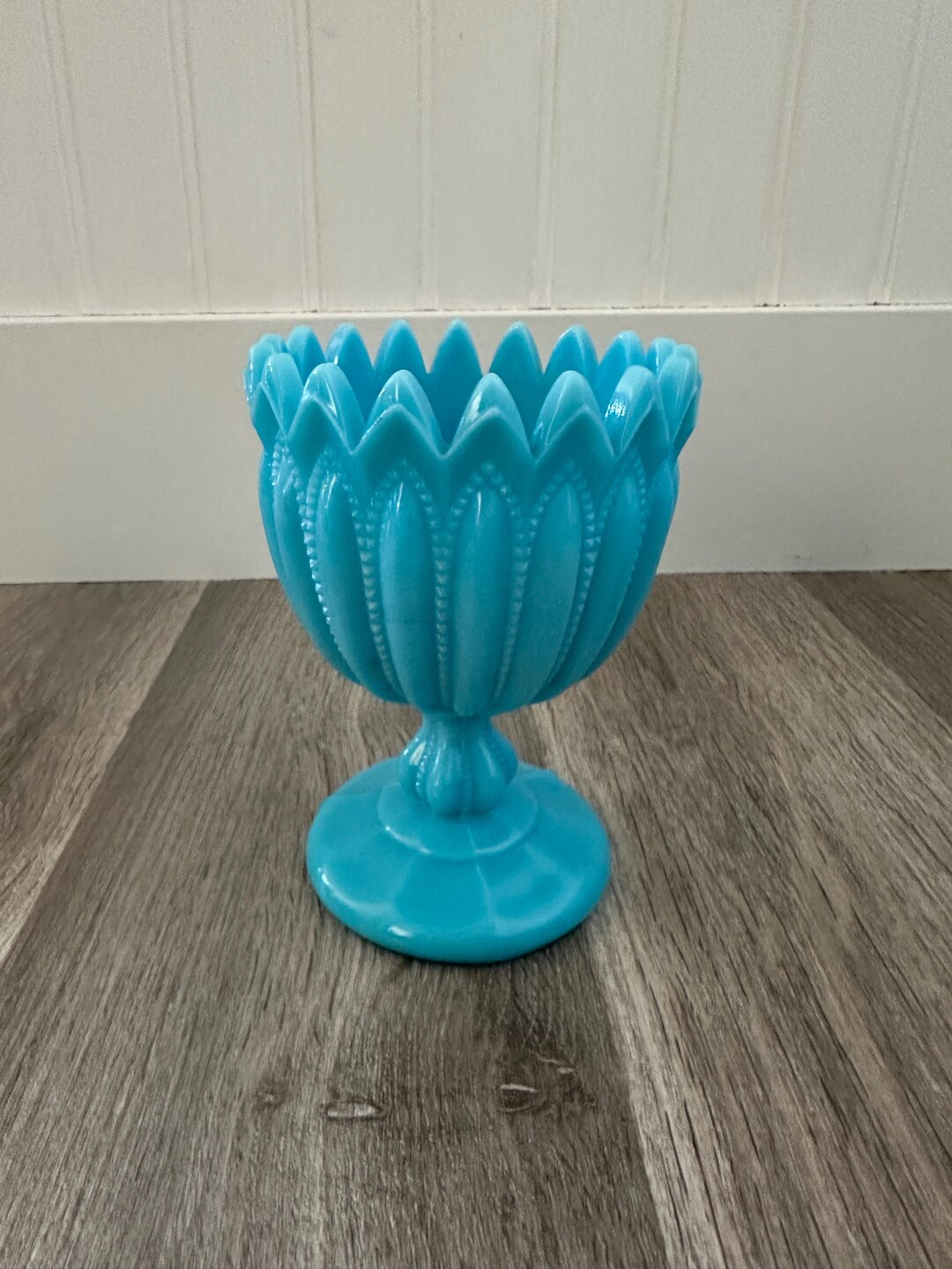 Vintage Blue Milk Glass French Portieux Vallerysthal Cup/vase - Etsy