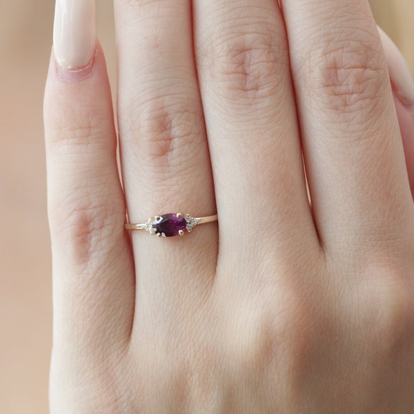 Rhodolite Ring - Etsy